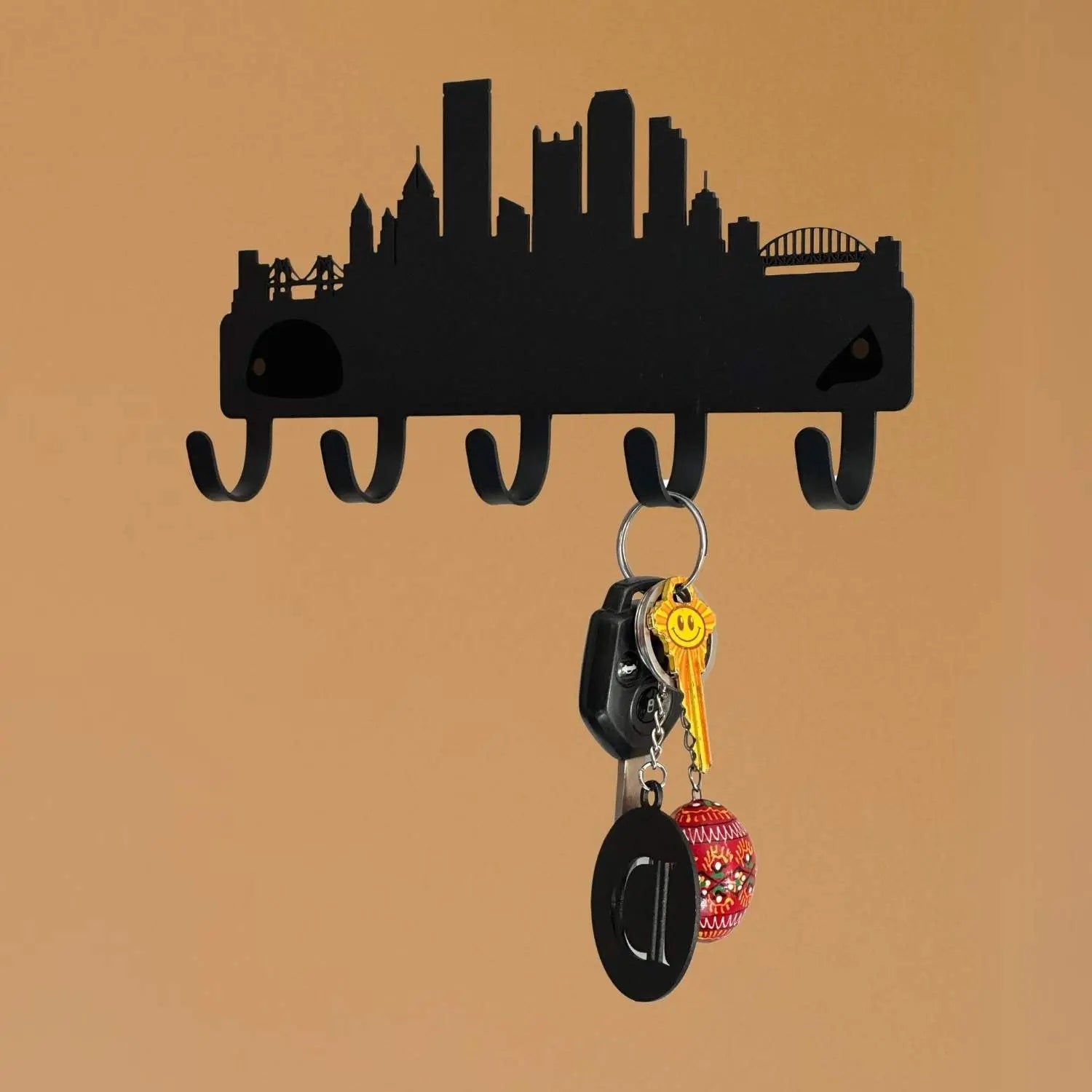 Pittsburgh Skyline Key Holder - Urban Steel Charm | The Metal Peddler