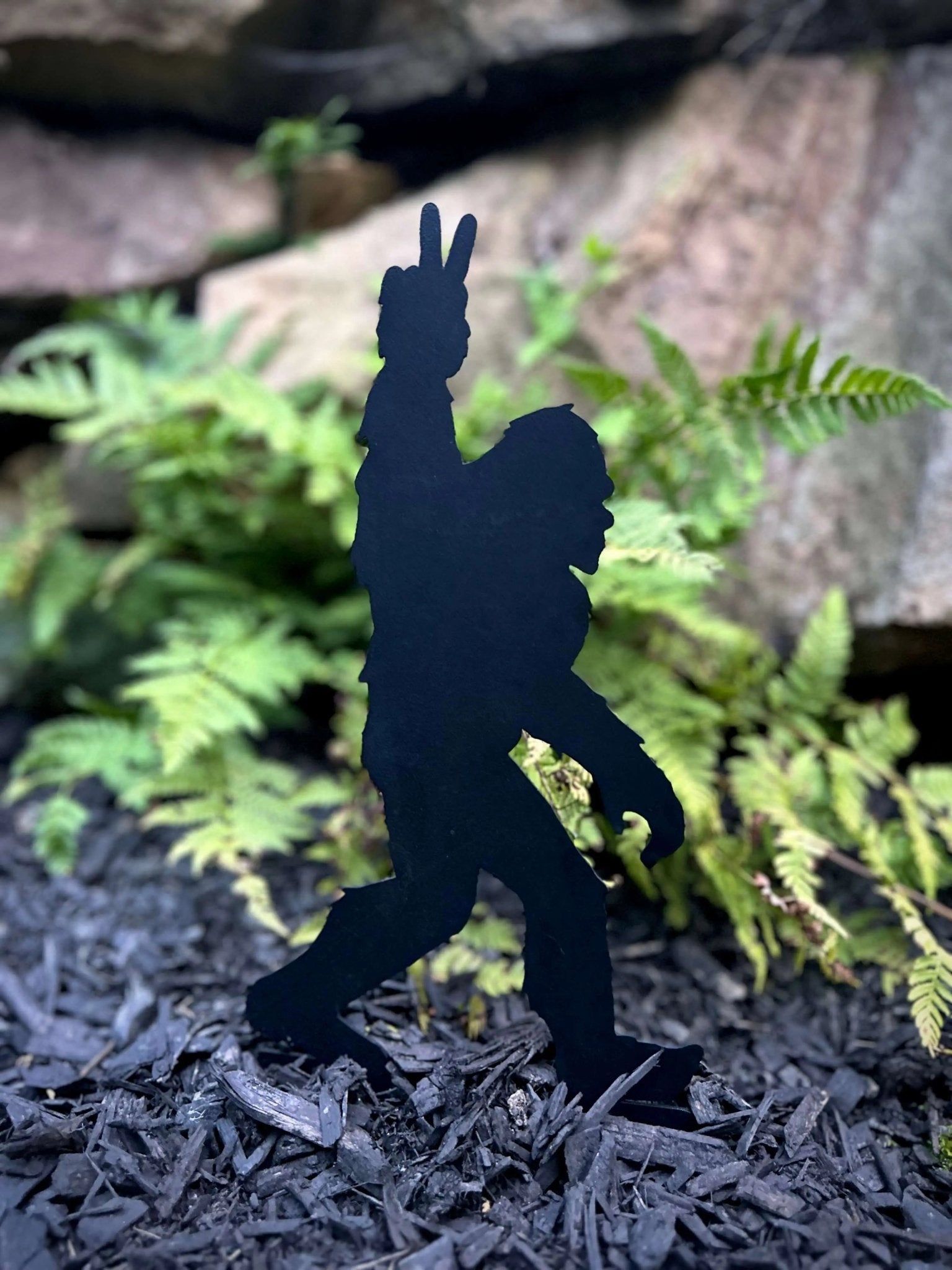 Bigfoot Peace Yard & Garden Stake - Metal Art | The Metal Peddler