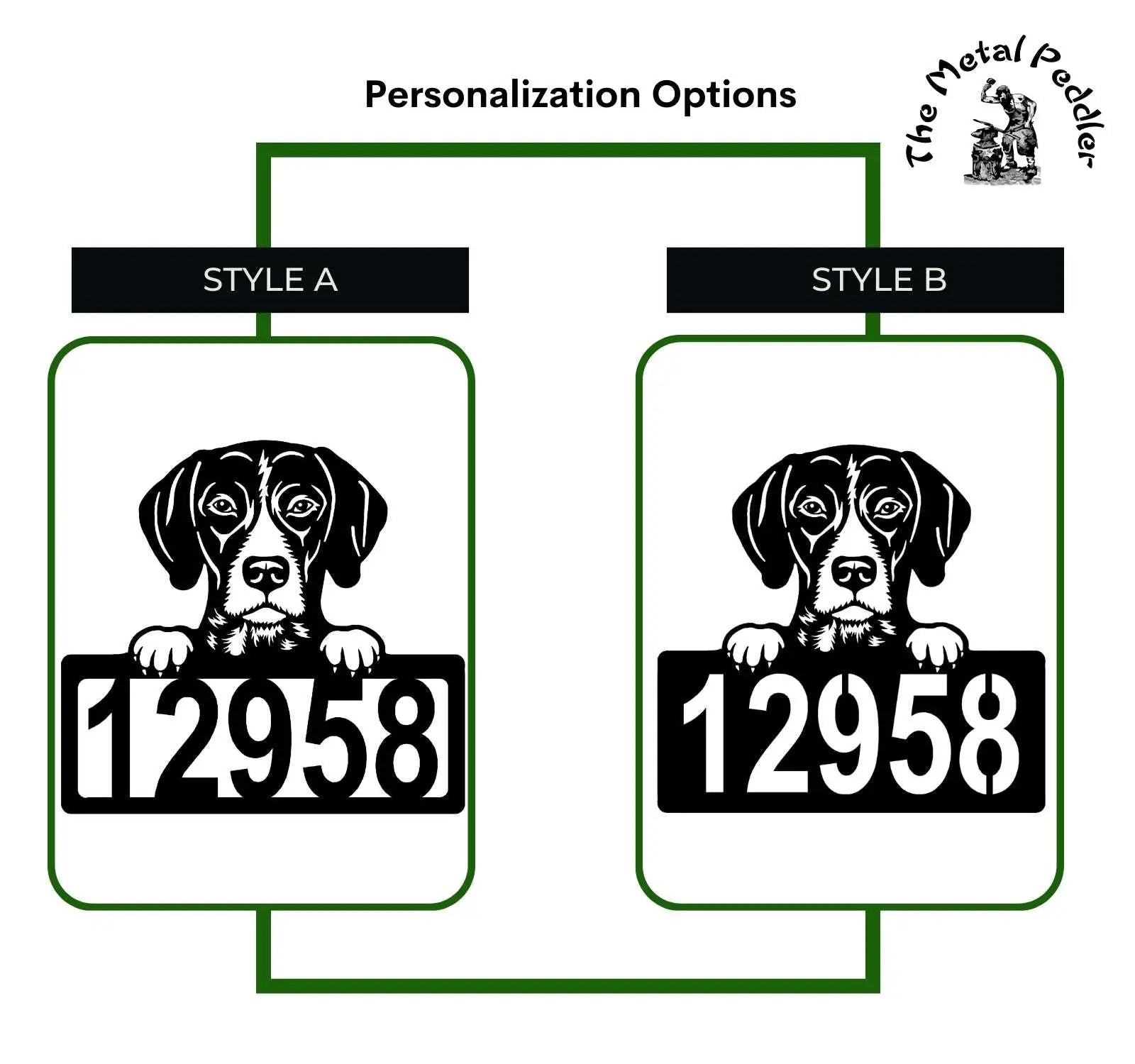 GSP Address Sign - Detailed Dog Design with Custom House Numbers | The ...
