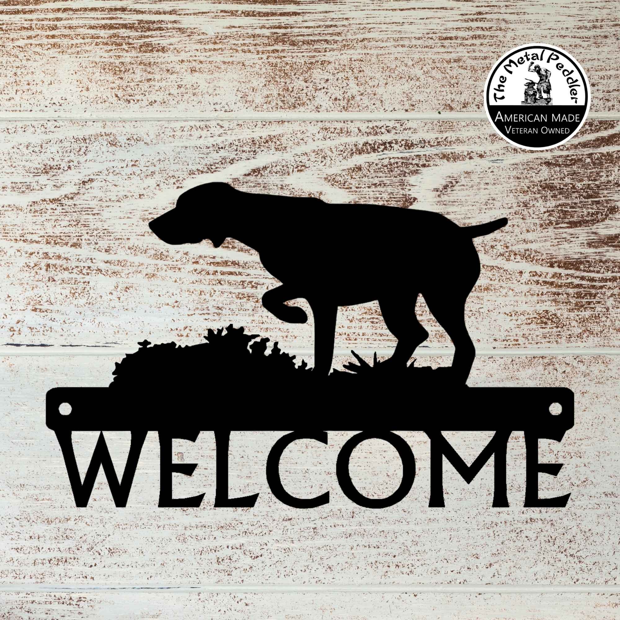 GSP on Point Dog Welcome Sign or Custom Name | The Metal Peddler