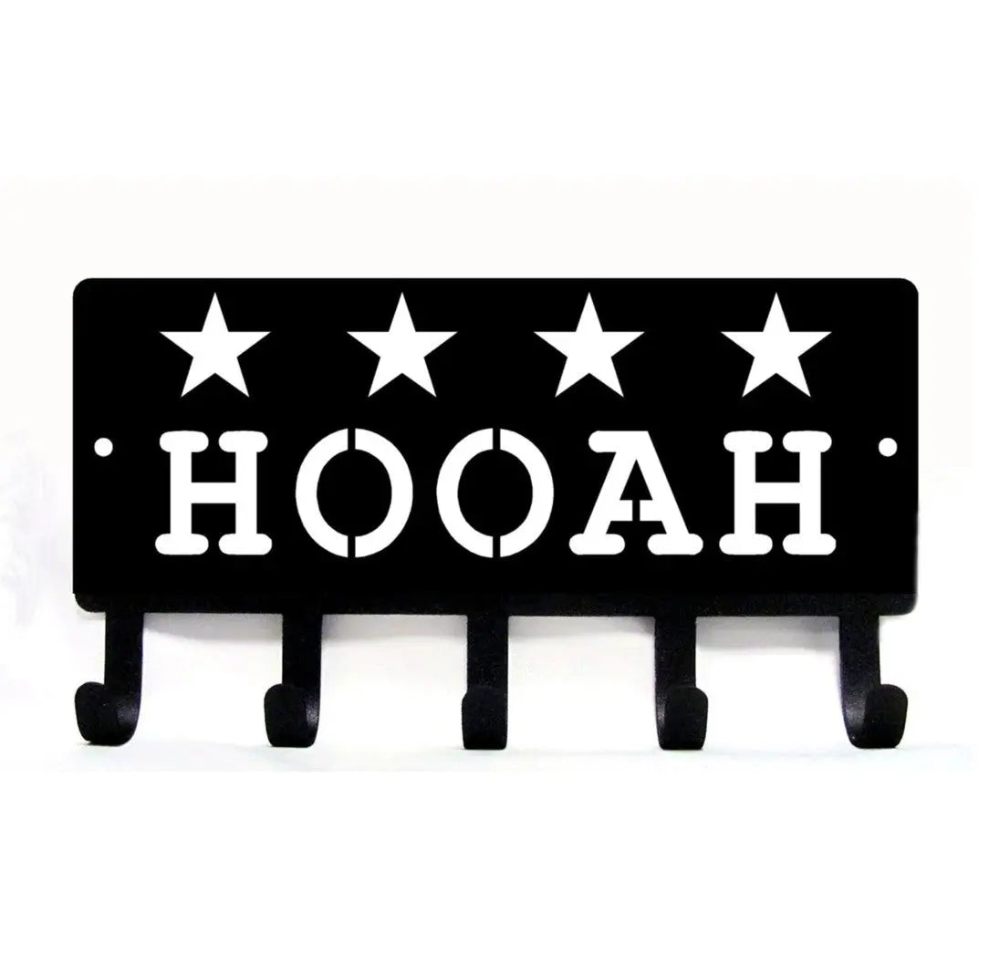 HOOAH Army Military Key Rack with 5 Hooks | The Metal Peddler