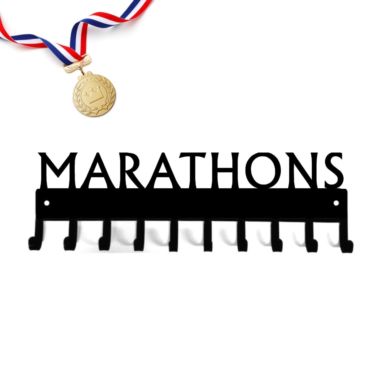 MARATHONS Medal Rack Display with Personalization Option | The Metal ...