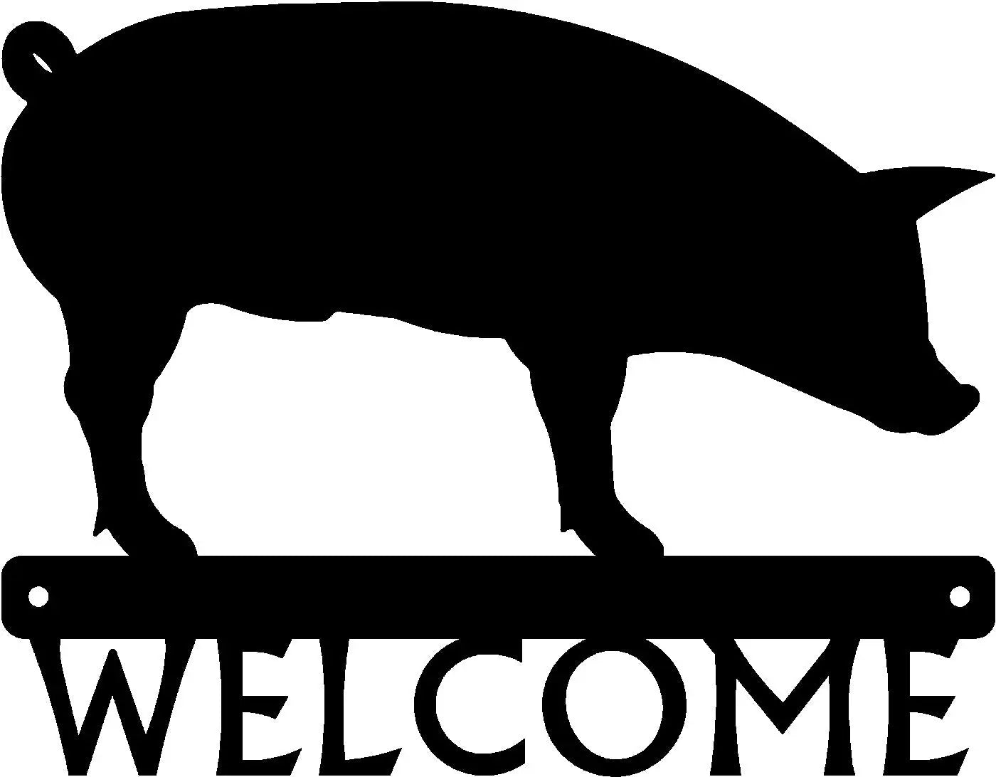Pig Welcome Sign with Custom Name Options | The Metal Peddler