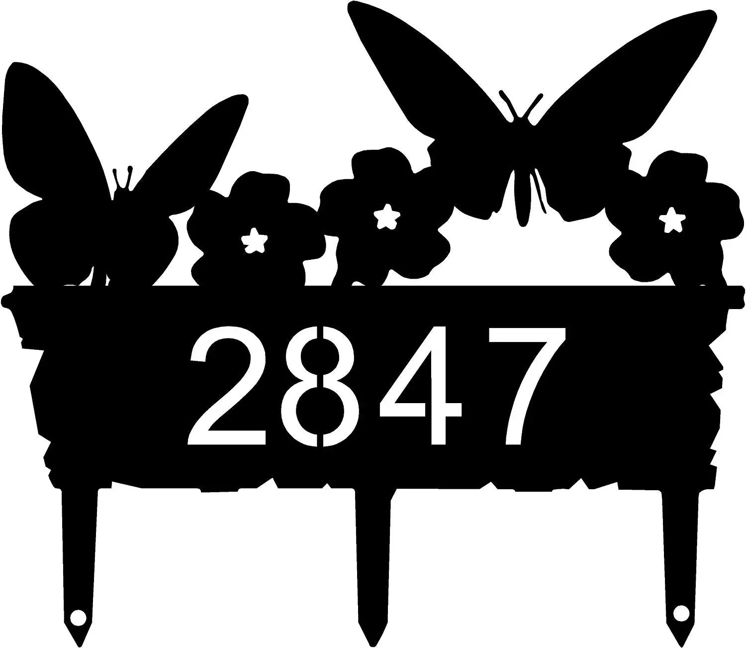 Butterfly Address Yard Sign | Ground Stakes | Made in the USA | The ...