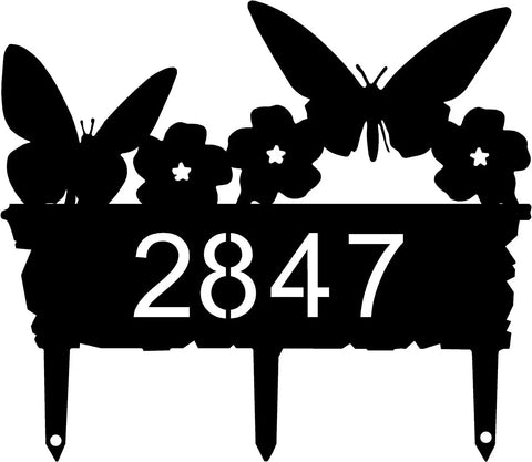 Butterfly Address Yard Sign | Ground Stakes | Made in the USA | The ...