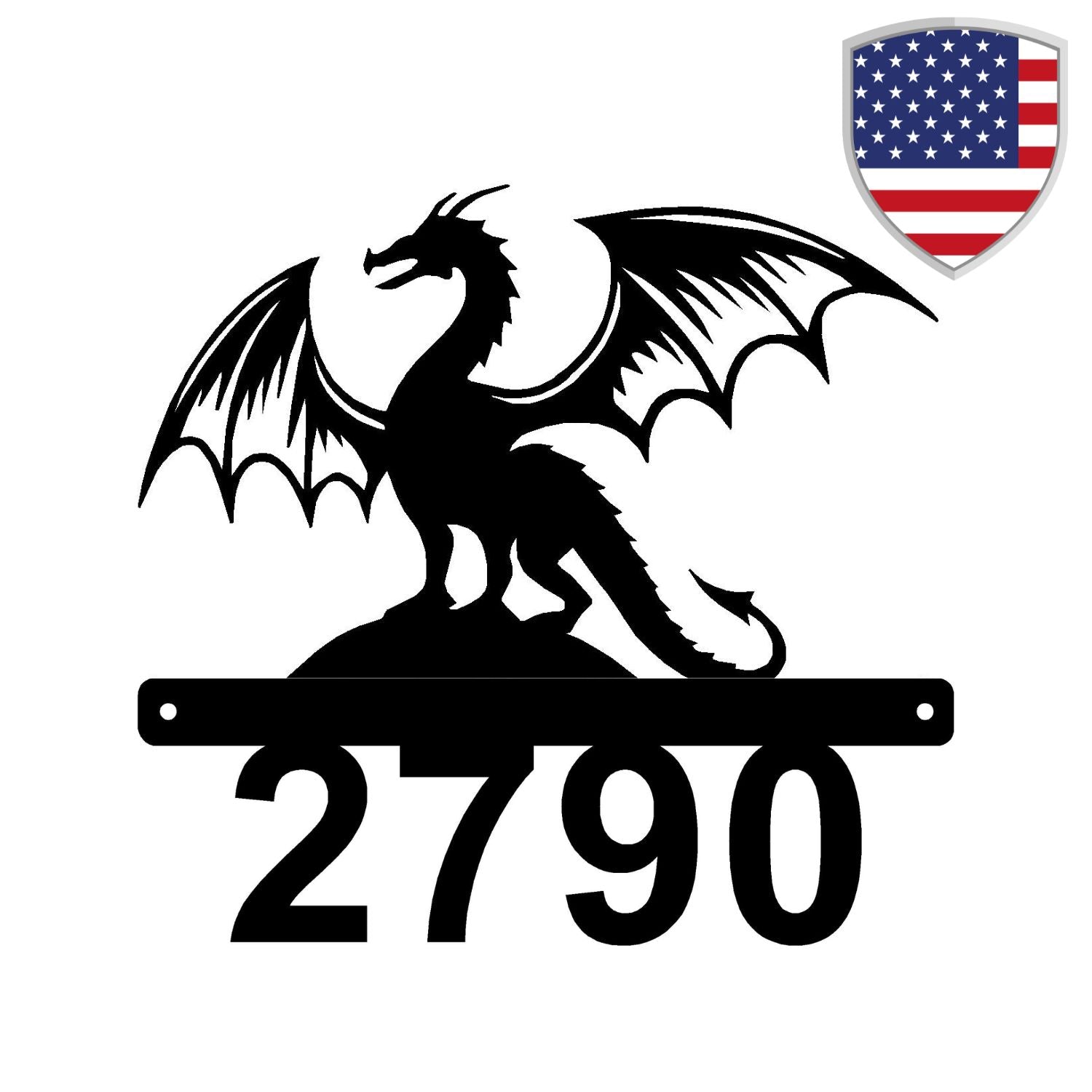 Fierce Dragon Address Sign - Open Number Metal Art | The Metal Peddler