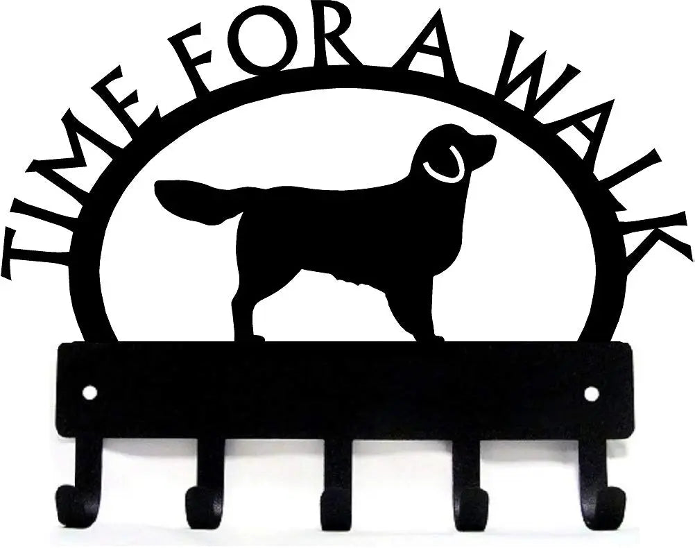 Golden Retriever TIME FOR A WALK Dog Key Rack & Leash Holder | The ...