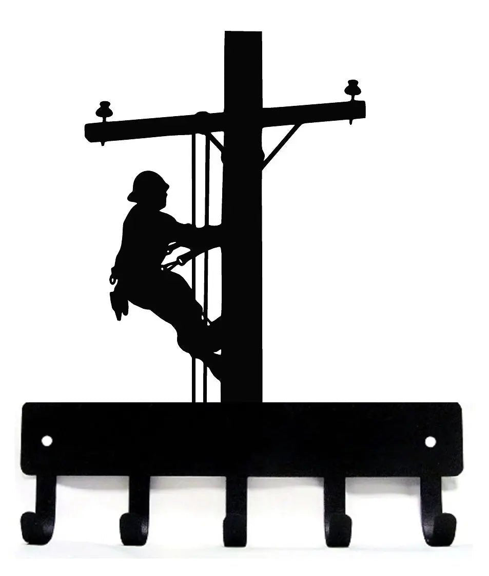 Lineman/ Lineworker Key Holder with 5 Hooks | The Metal Peddler