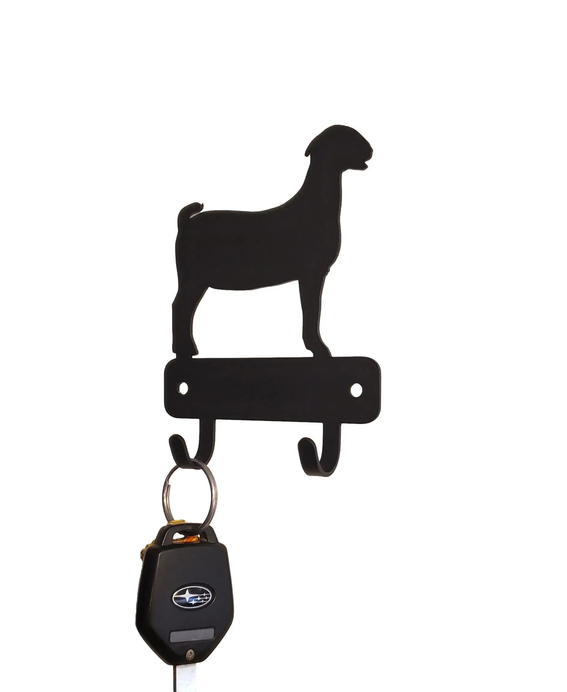 Boer Goat Mini Key Rack with 2 Hooks | The Metal Peddler