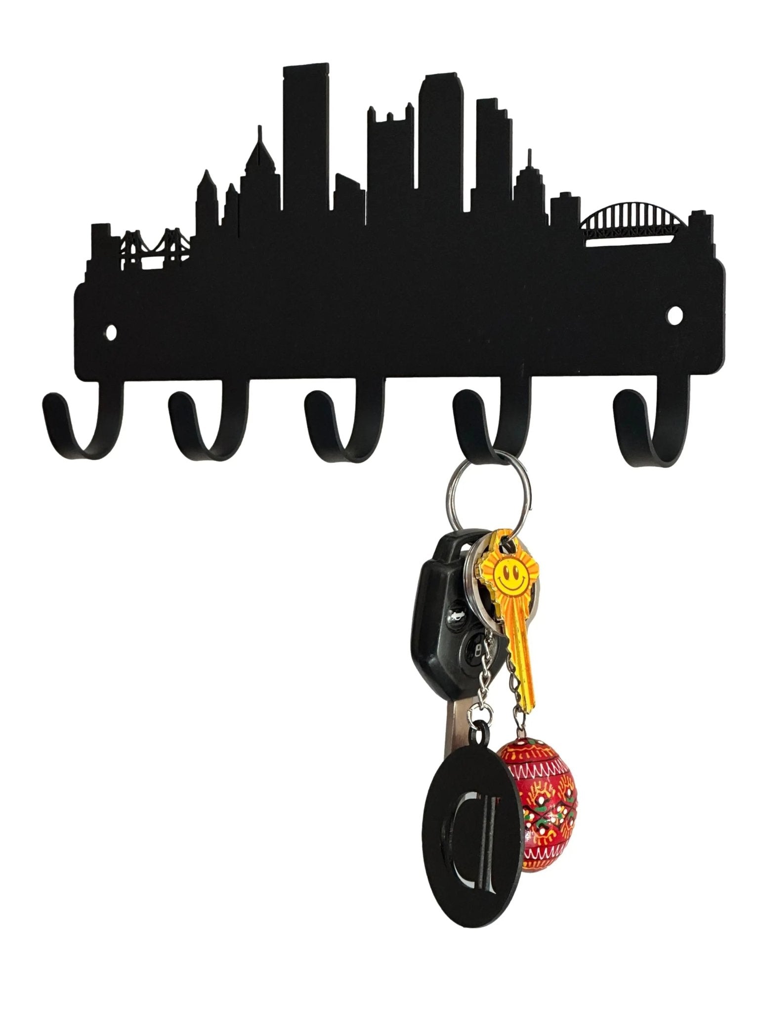 Pittsburgh Skyline Key Holder - Urban Steel Charm | The Metal Peddler