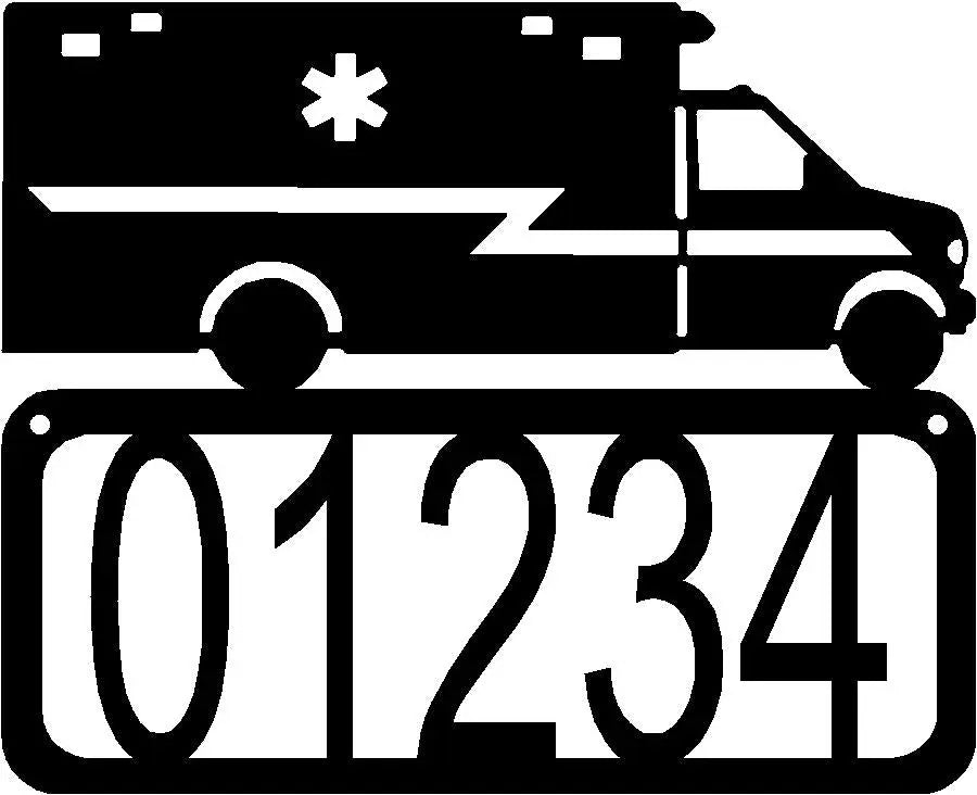 Ambulance EMT House Address Sign | The Metal Peddler