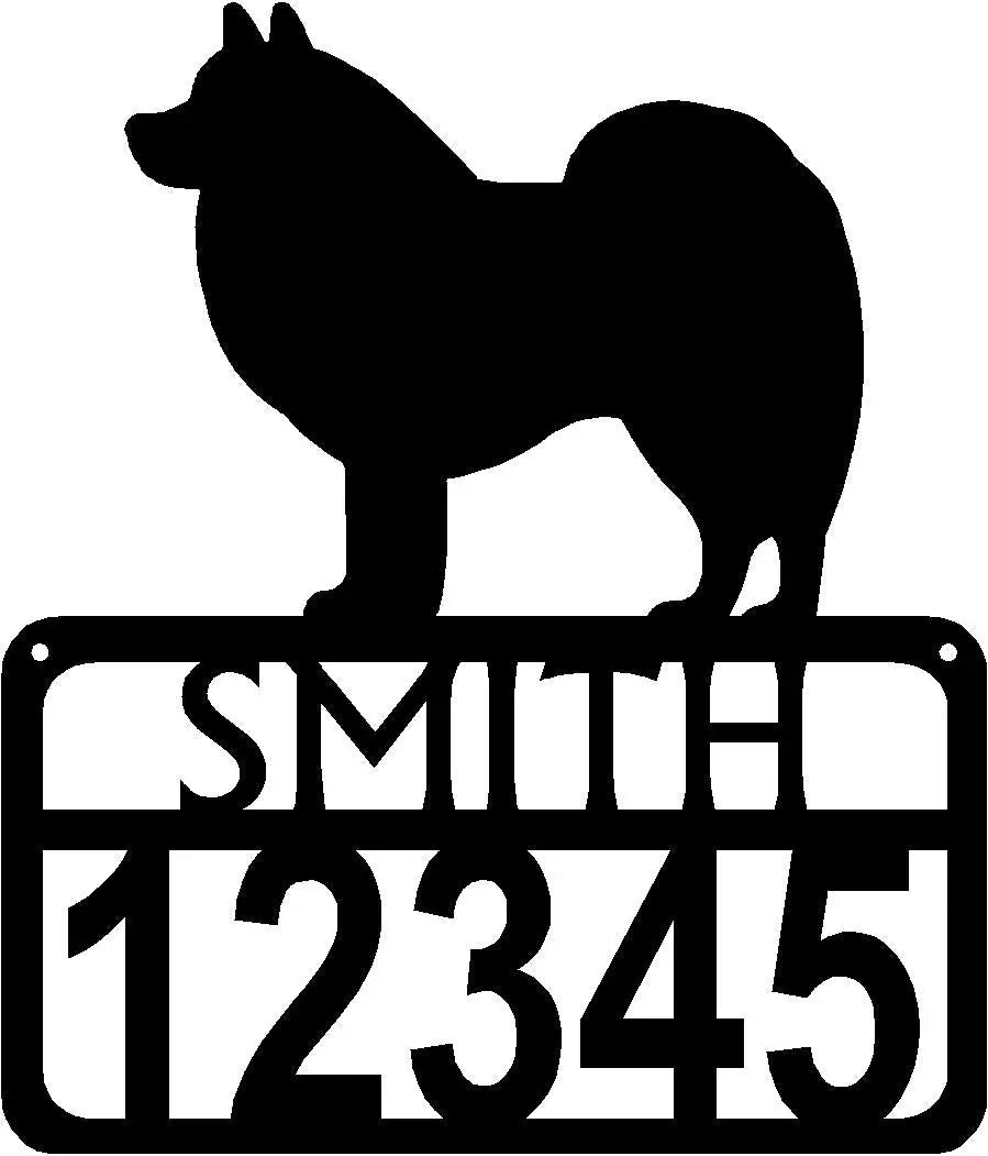 American Eskimo Dog Personalized Dog Sign with Name & House Numbers ...