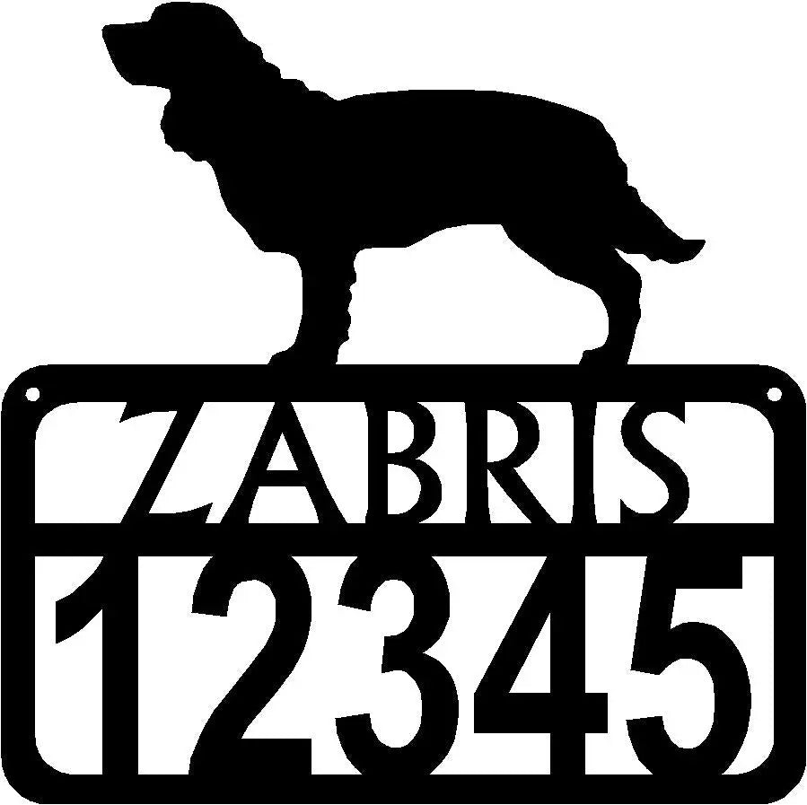 American Water Spaniel Personalized Dog Sign with Name & House Numbers ...
