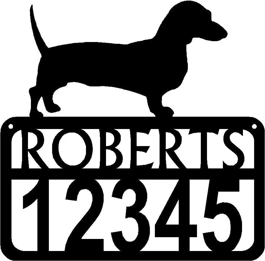Personalized Dog Sign with Name & house numbers: Dachshund | The Metal ...