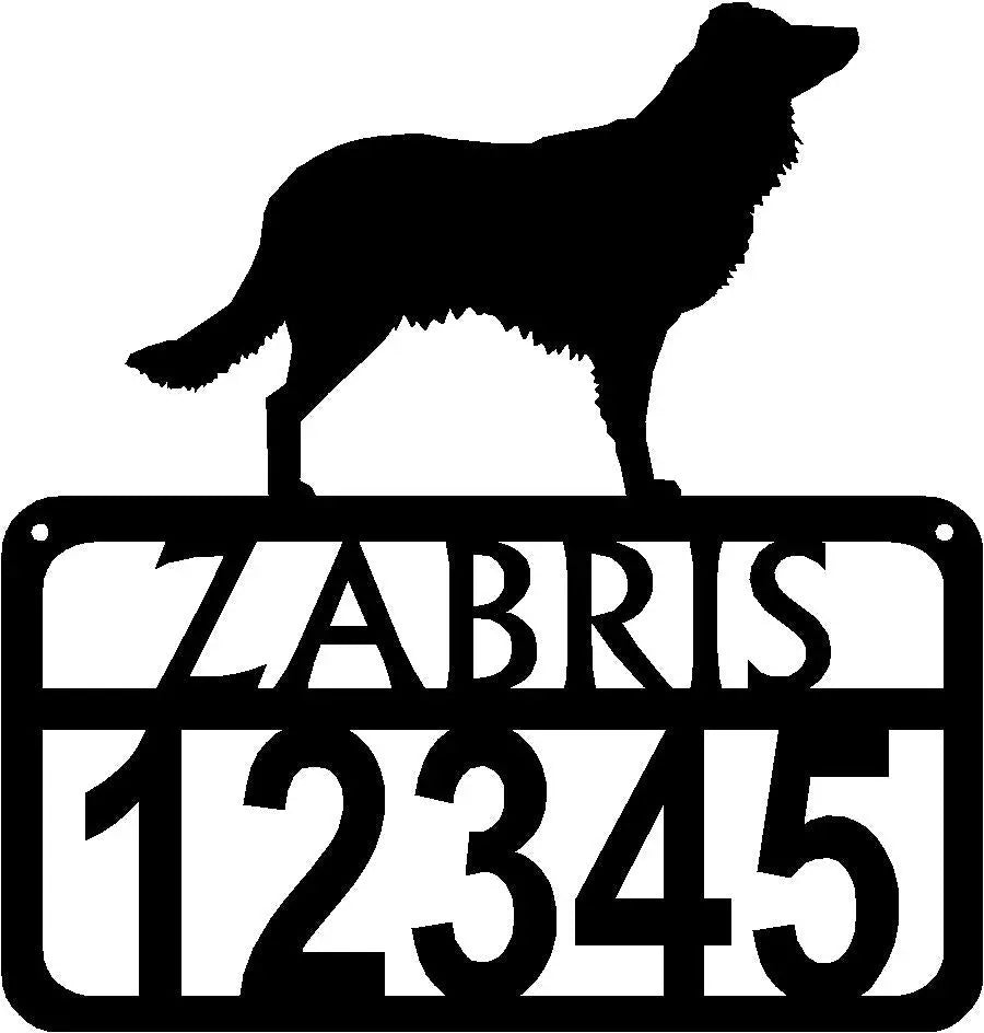 English Shepherd Personalized Dog Sign with Name & House Numbers | The ...
