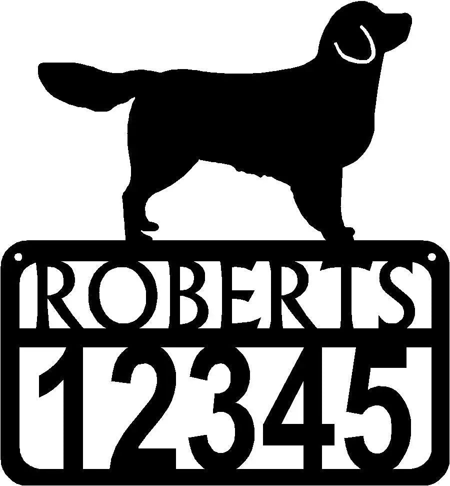 Golden Retriever Personalized Dog Sign with Name & House Numbers | The ...