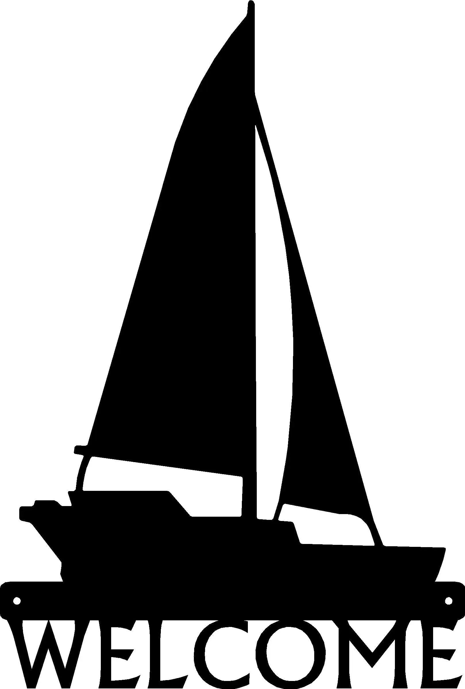 Sailboat #01 Welcome Sign with Custom Name Option | The Metal Peddler