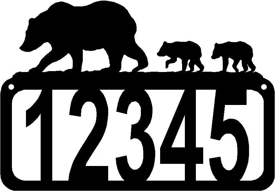 Bear & Cubs House Address Sign | The Metal Peddler