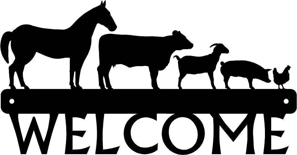 Farm Animals Welcome Sign with option to customize | The Metal Peddler
